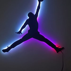 Michael Jordan Jumpman Metal Led Wall Sign,, NBA Legend Led Sign ...