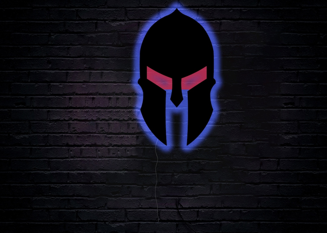 Spartan Helmet Metal Led Wall Sign, Spartan Race Wall Art ,spartans Led ...