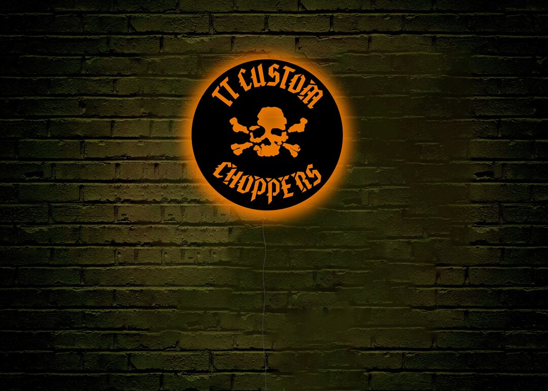 TT Custom Choppers Metal Led Wall Sign, TT Handmade Led Sign,tt Motor ...