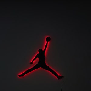 Michael Jordan Jumpman Metal Led Wall Sign,, NBA Legend Led Sign ...
