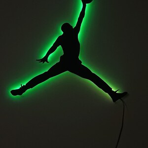 Michael Jordan Jumpman Metal Led Wall Sign,, NBA Legend Led Sign ...