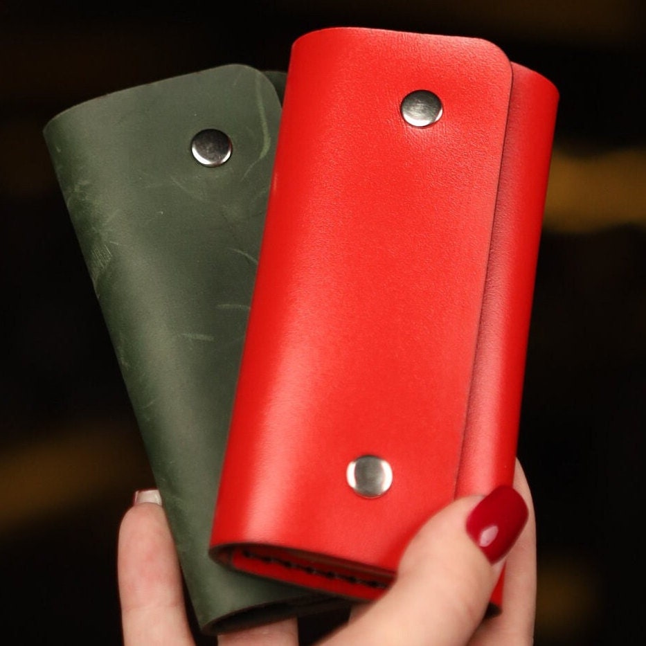 Personalized Leather Key Case, Leather Key Holder, Key Pouch Holder ...