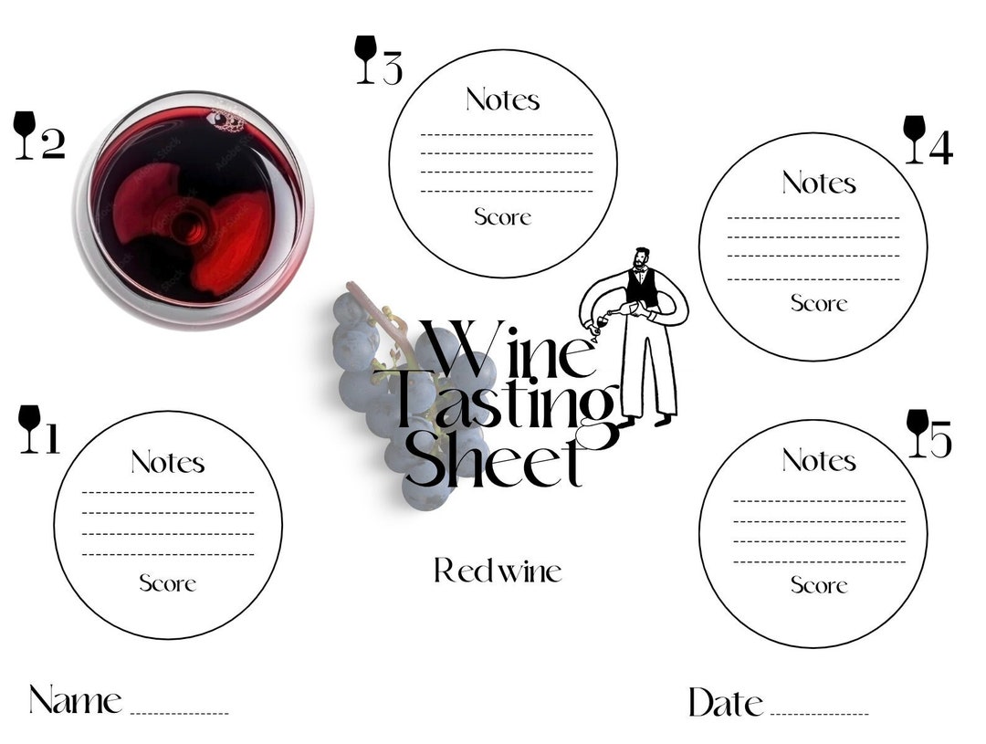Red Wine Tasting Score Card: Red Wine - Etsy