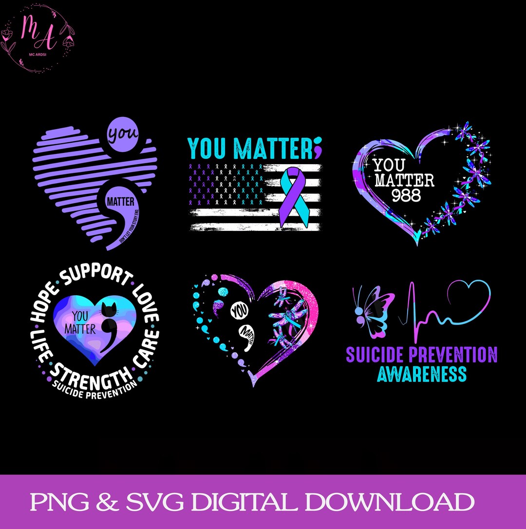 Suicide Prevention Awareness Bundle Svg Png, Stay National Suicide ...