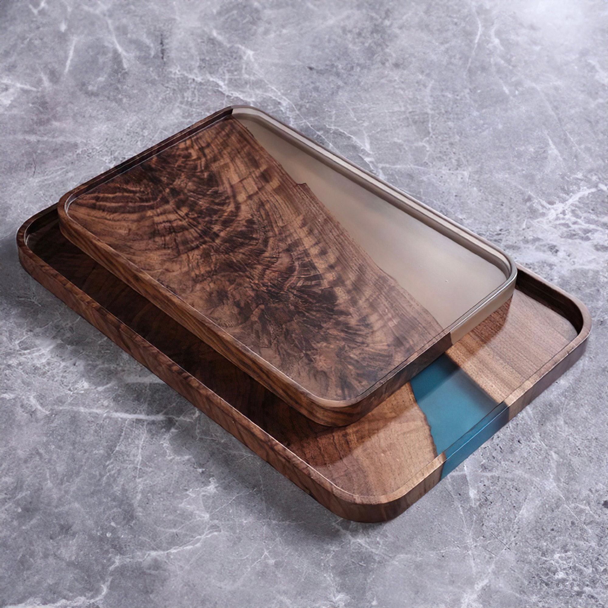 Wooden Handmade Serving Epoxy Resin Tray Food&drink Tray Family Gift New Home Gift Whimsical ...