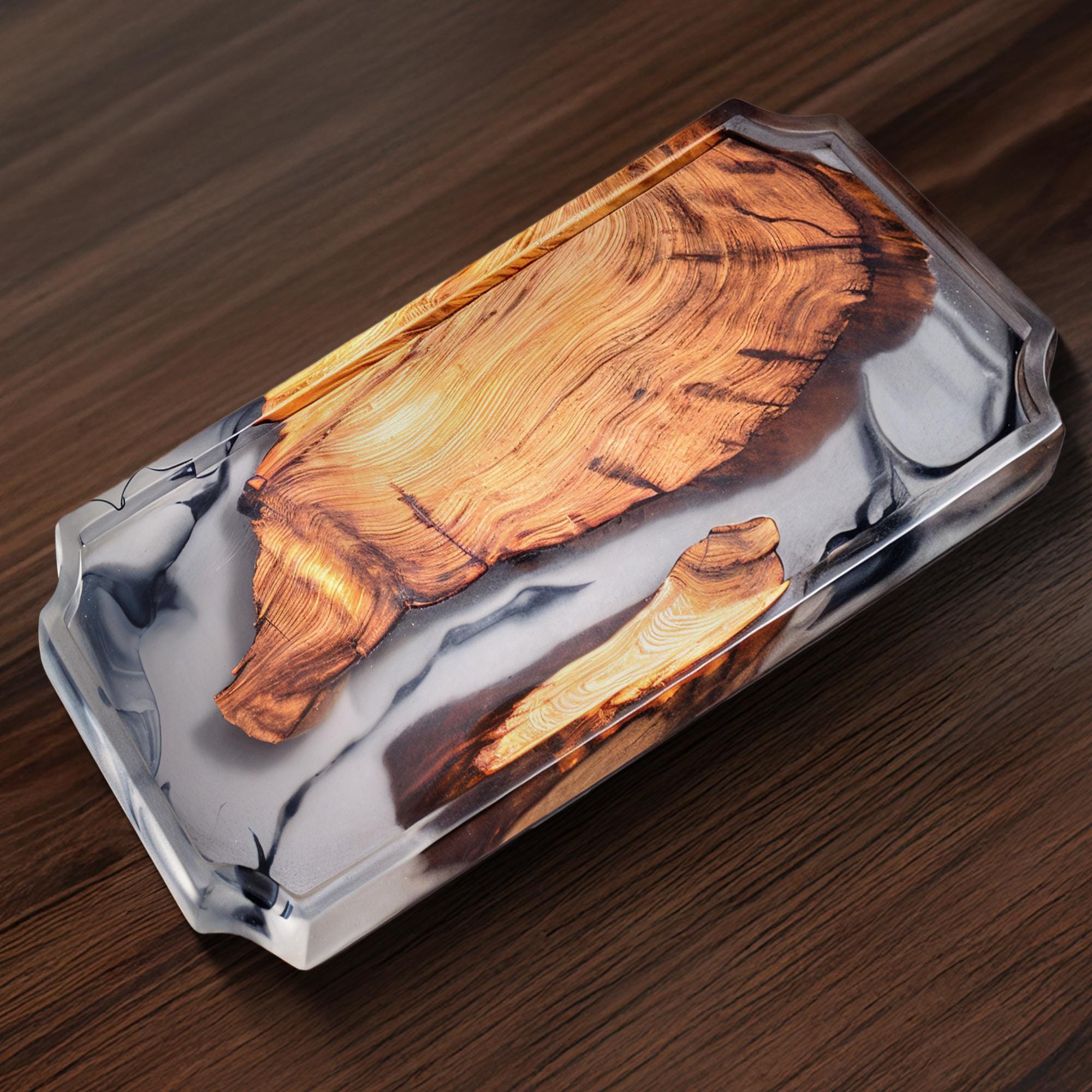 Serving Tray Unique Wedding Gift Thuja Tree Wood & Resin Serving Tray ...