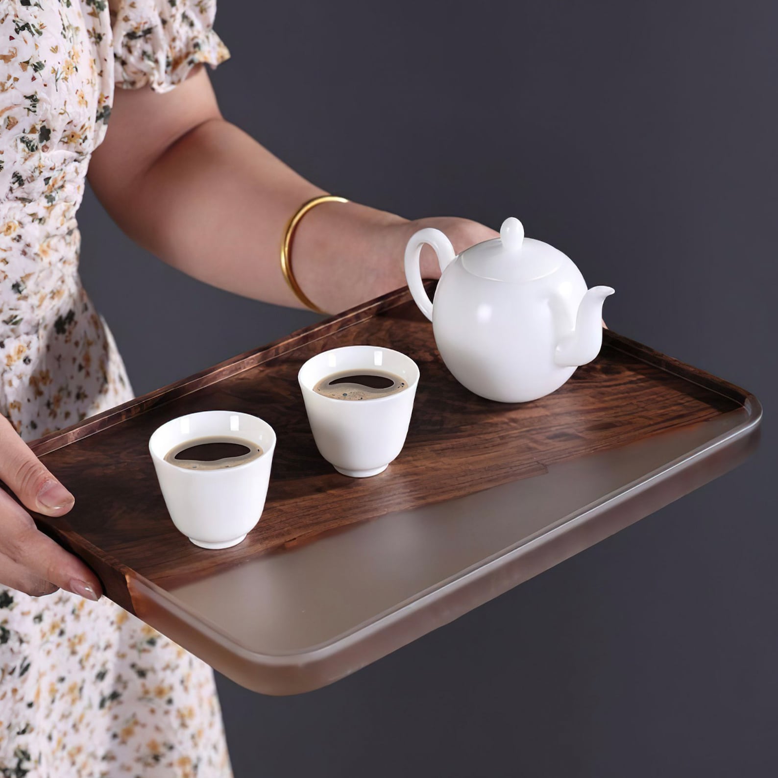 Wooden Handmade Serving Epoxy Resin Tray Food&drink Tray Family Gift ...