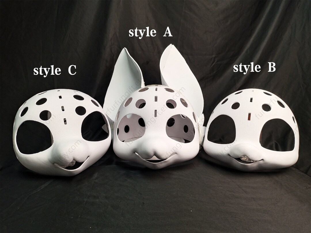 3 Styles Fursuit Head Base With Ears Cheeks Back of Head Kigurumi ...
