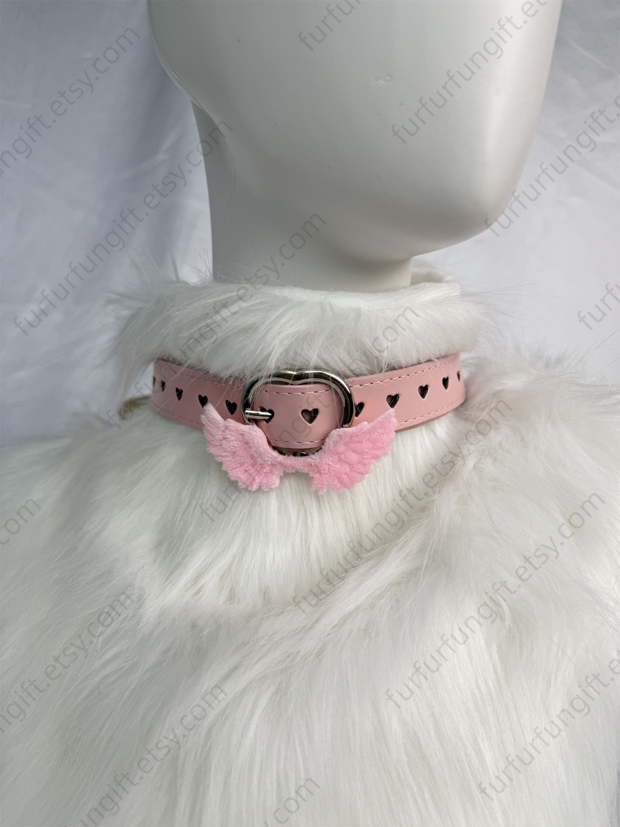 Fursuit Choker With Love Bell, Furry Collar With Angel Wings ...