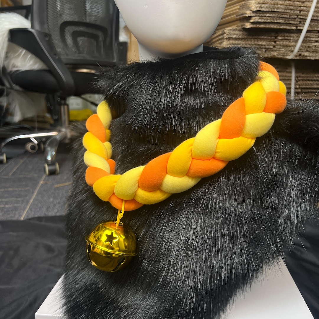 Orange Fursuit Collars With Bell, Furry Necklace, Fursona Choker, Furry ...
