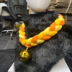 Orange Fursuit Collars With Bell Furry Necklace Fursona Choker Furry