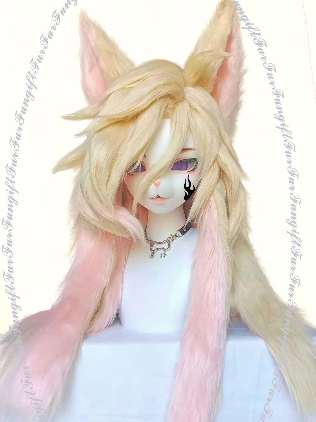 Lady Fox With Long Hair, Furry Commission High Quality, Kemono Mask ...