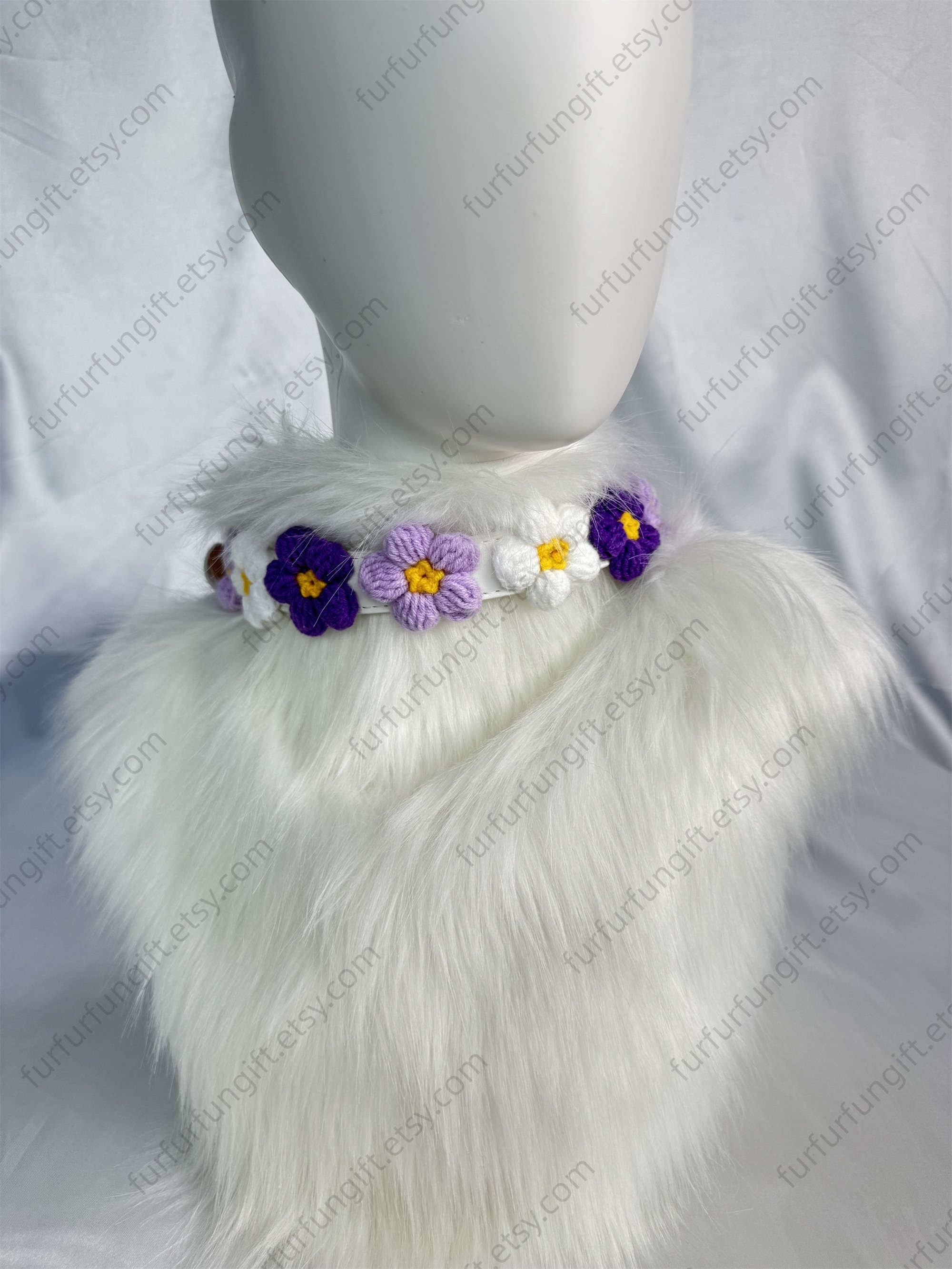 8 Colors Floral Fursuit Choker, Fursuit Collar With Bell, Fursona ...