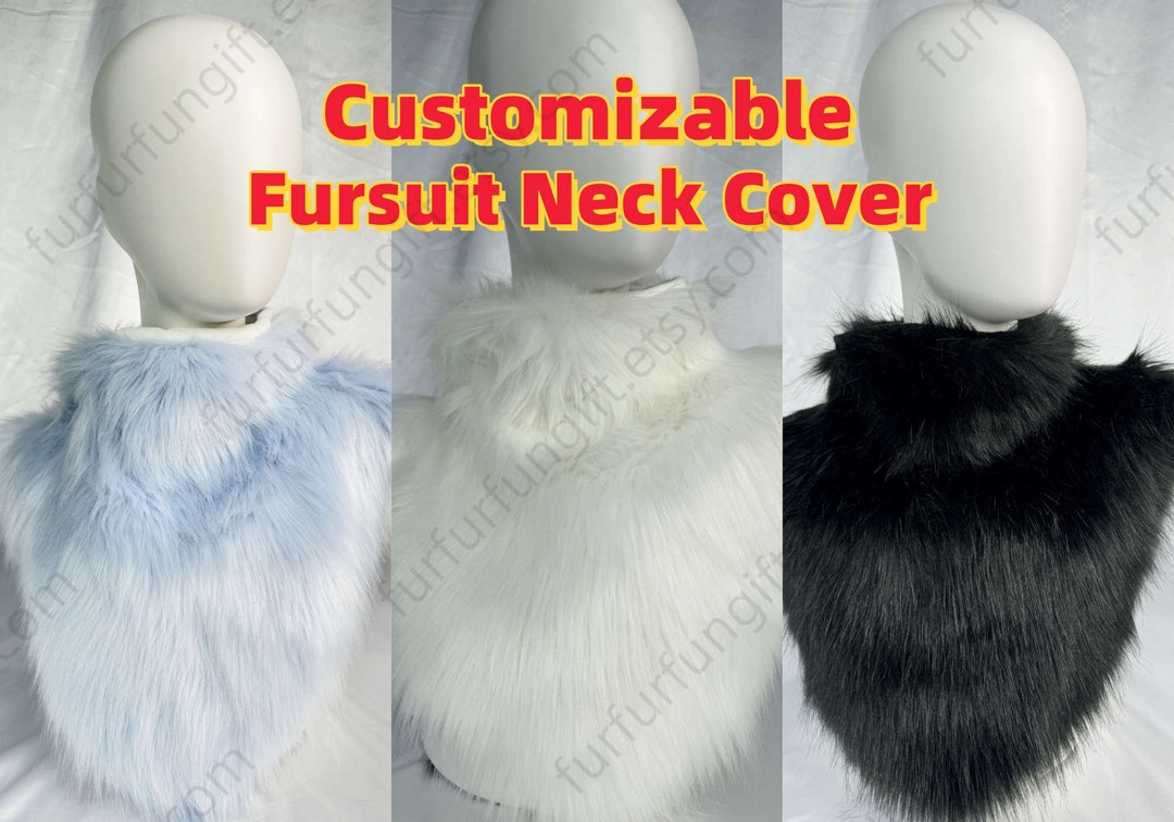 Custom Fursuit Neck Cover, Furry Long Plush Fluffy Scarf, Fursona ...