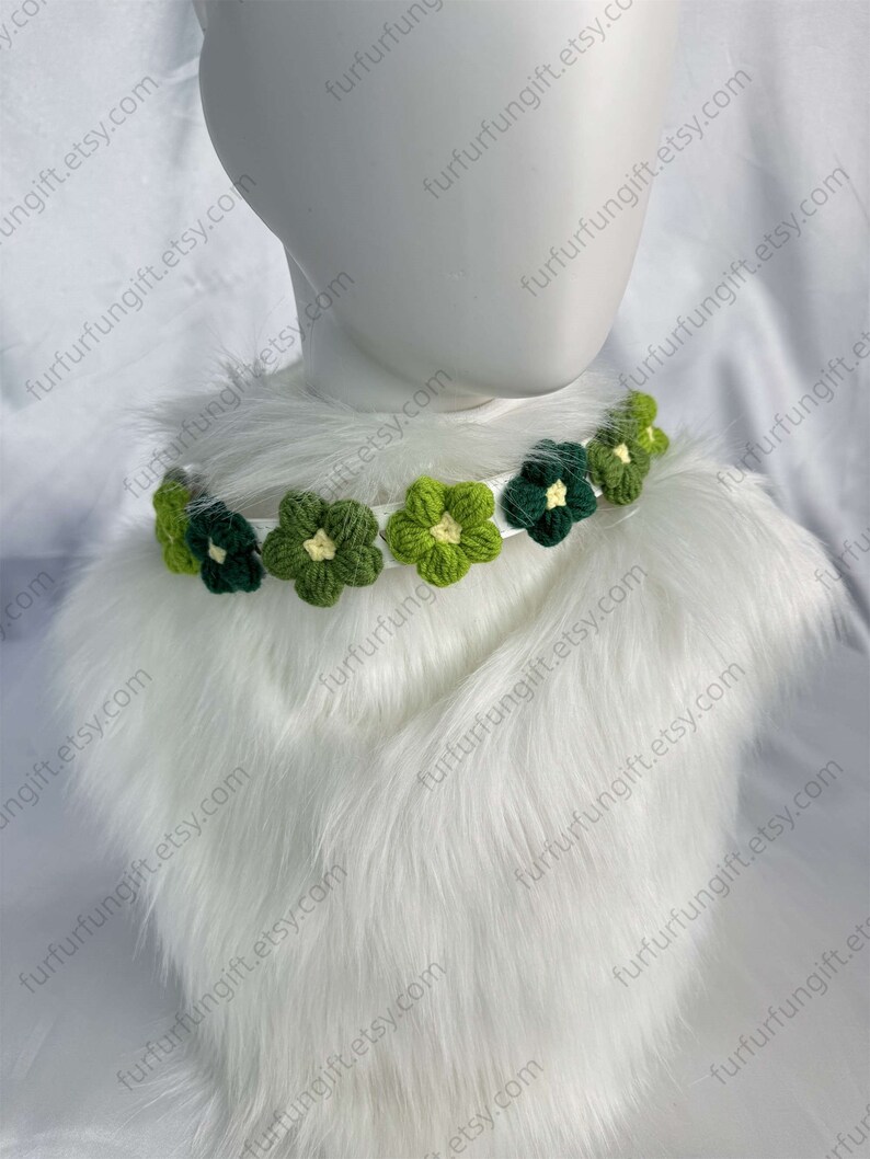 8 Colors Floral Fursuit Choker, Fursuit Collar With Bell, Fursona ...