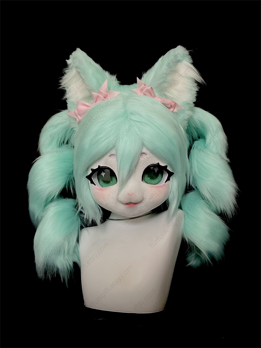 Double Ponytail Kitty Custom Premade Fursuit Head Kig Furry Mask ...