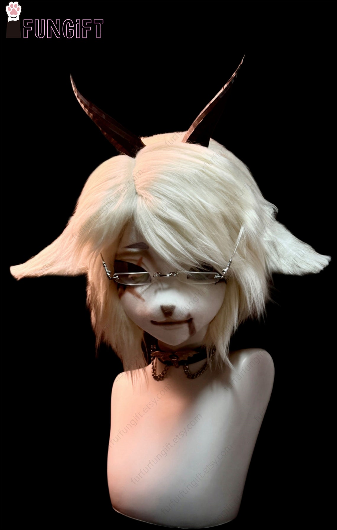 Dr.goat With Glasses Fursuit Head,furry Commission, Premade Kemono Mask ...