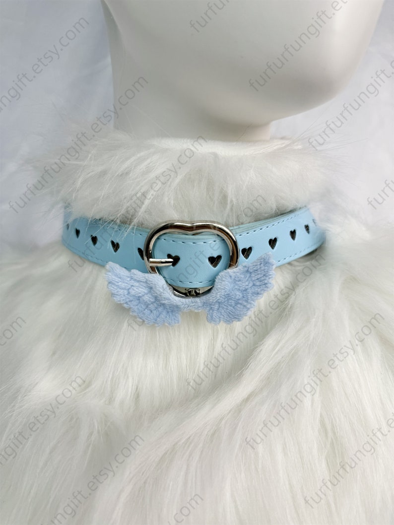 6 Colors Love Choker for Furry, Fursuit Collar With Angel Wings ...