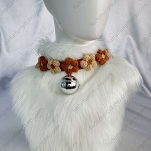 8 Colors Floral Fursuit Choker, Fursuit Collar With Bell, Fursona ...