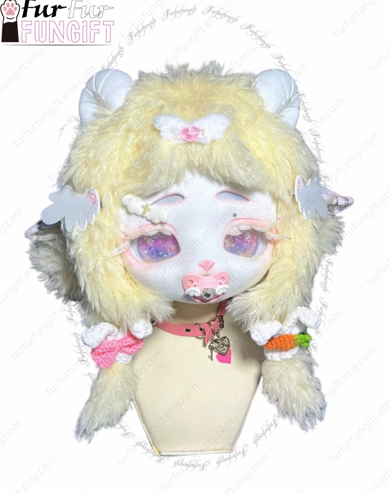 Baby Lamb With Starry Eyes Fursuit Head,furry Commission, Premade ...