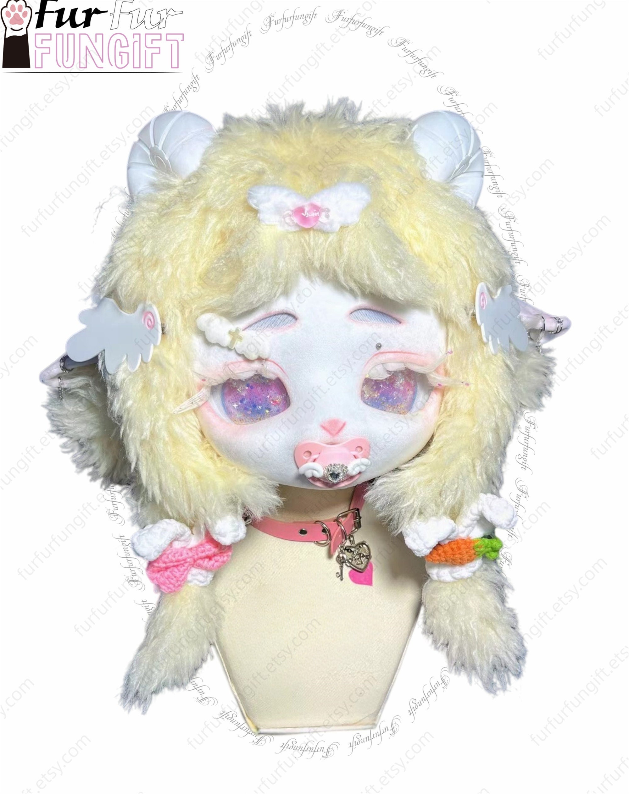 Baby Lamb With Starry Eyes Fursuit Head,furry Commission, Premade ...