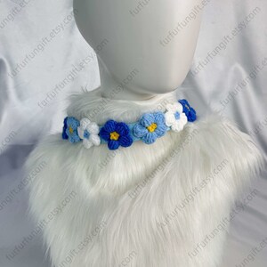 8 Colors Floral Fursuit Choker, Fursuit Collar With Bell, Fursona ...