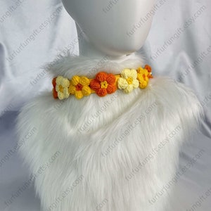8 Colors Floral Fursuit Choker, Fursuit Collar With Bell, Fursona ...