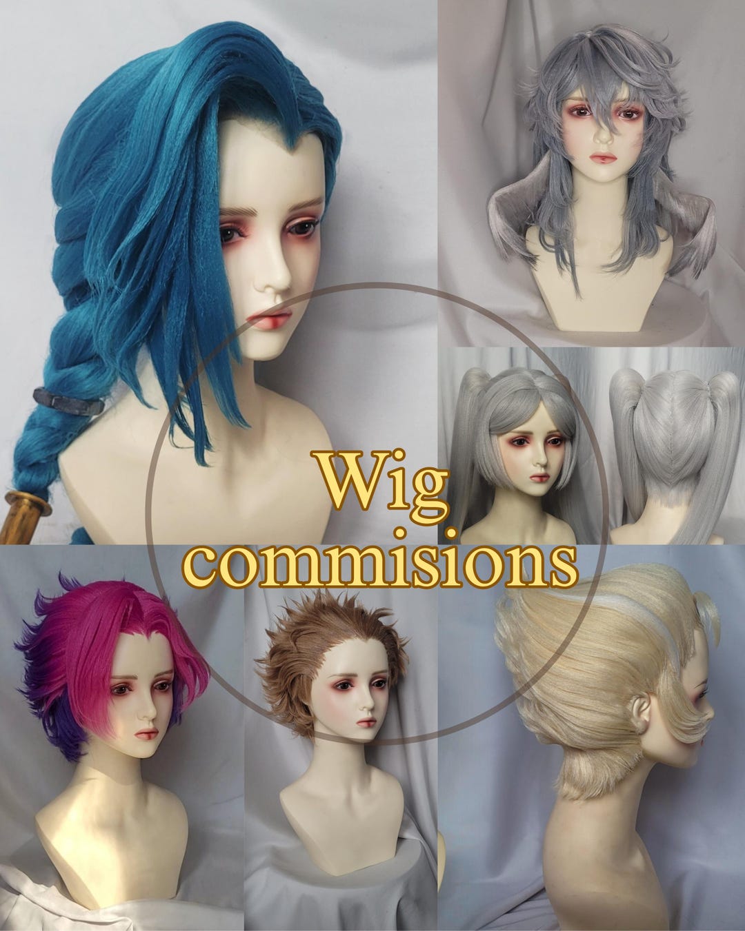 Custom Cosplay Wig Commission: Jinx, Arcane, Genshin, Honkai Star Rail ...