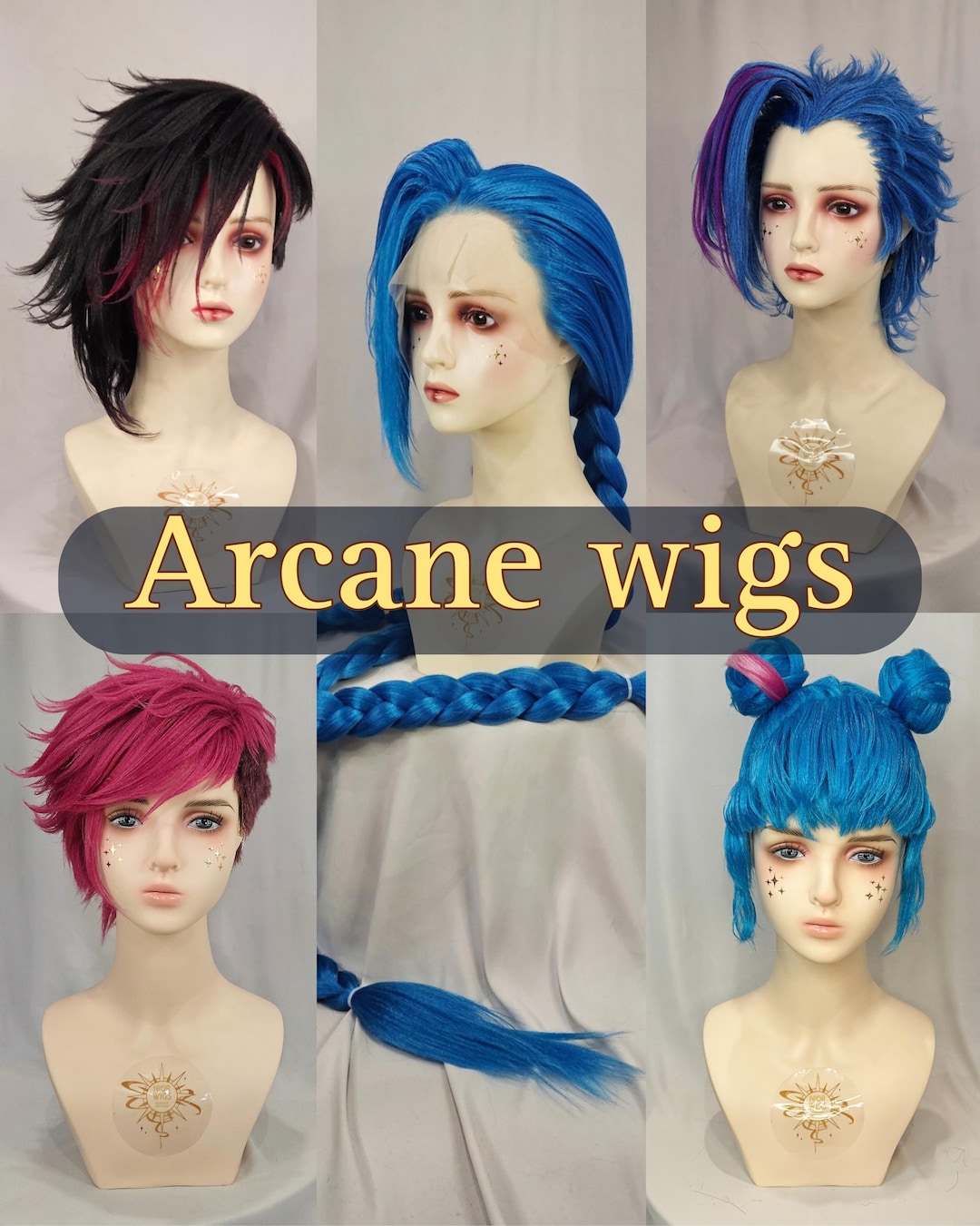 Custom Arcane Character Cosplay Wig: Jinx, Powder, Vi - Etsy