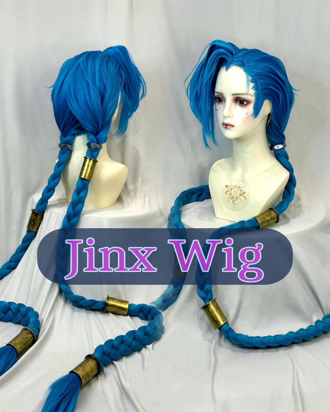 Jinx Cosplay Wig: Arcane Inspired, Styled With Braids & Hairline - Etsy
