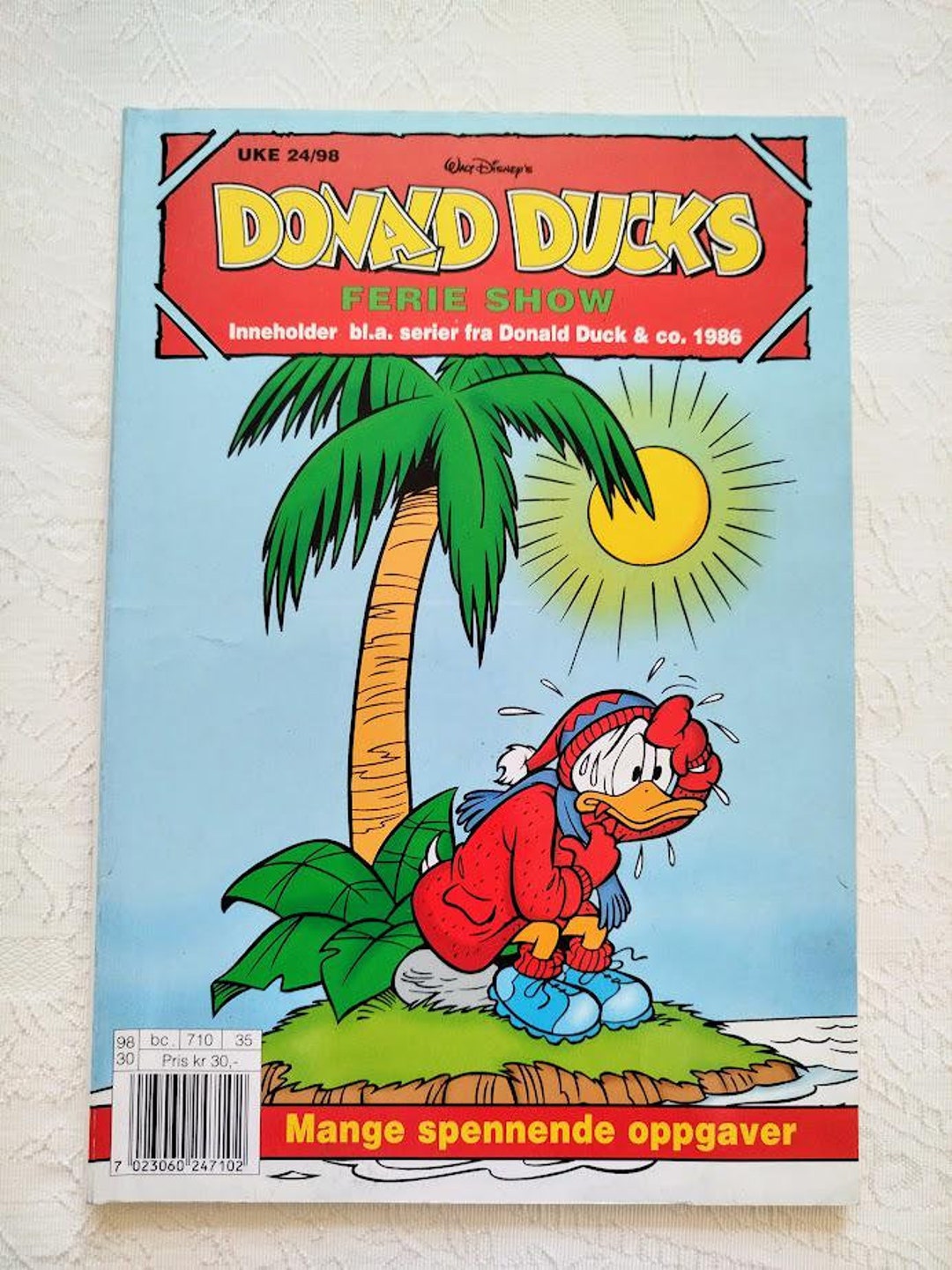 NORWEGIAN Walt Disney Donald Duck Vacation Show Comic Book 1986 Norsk ...
