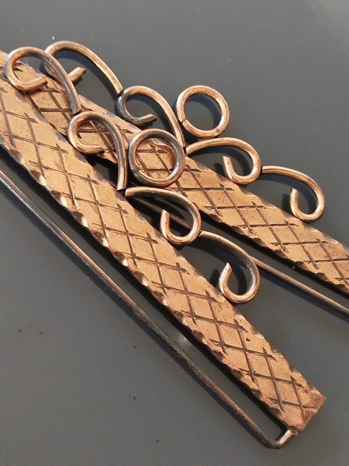 Lovely Bell Pull Hangers Vintage Copper Metal Tapestry Hangers ...