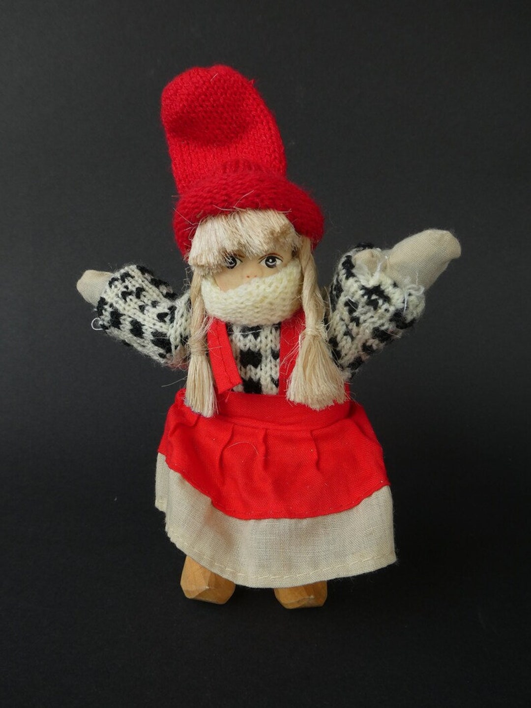 Lovely Girl Gnome, Scandinavian Christmas Ornament Elf - Denmark Sweden ...