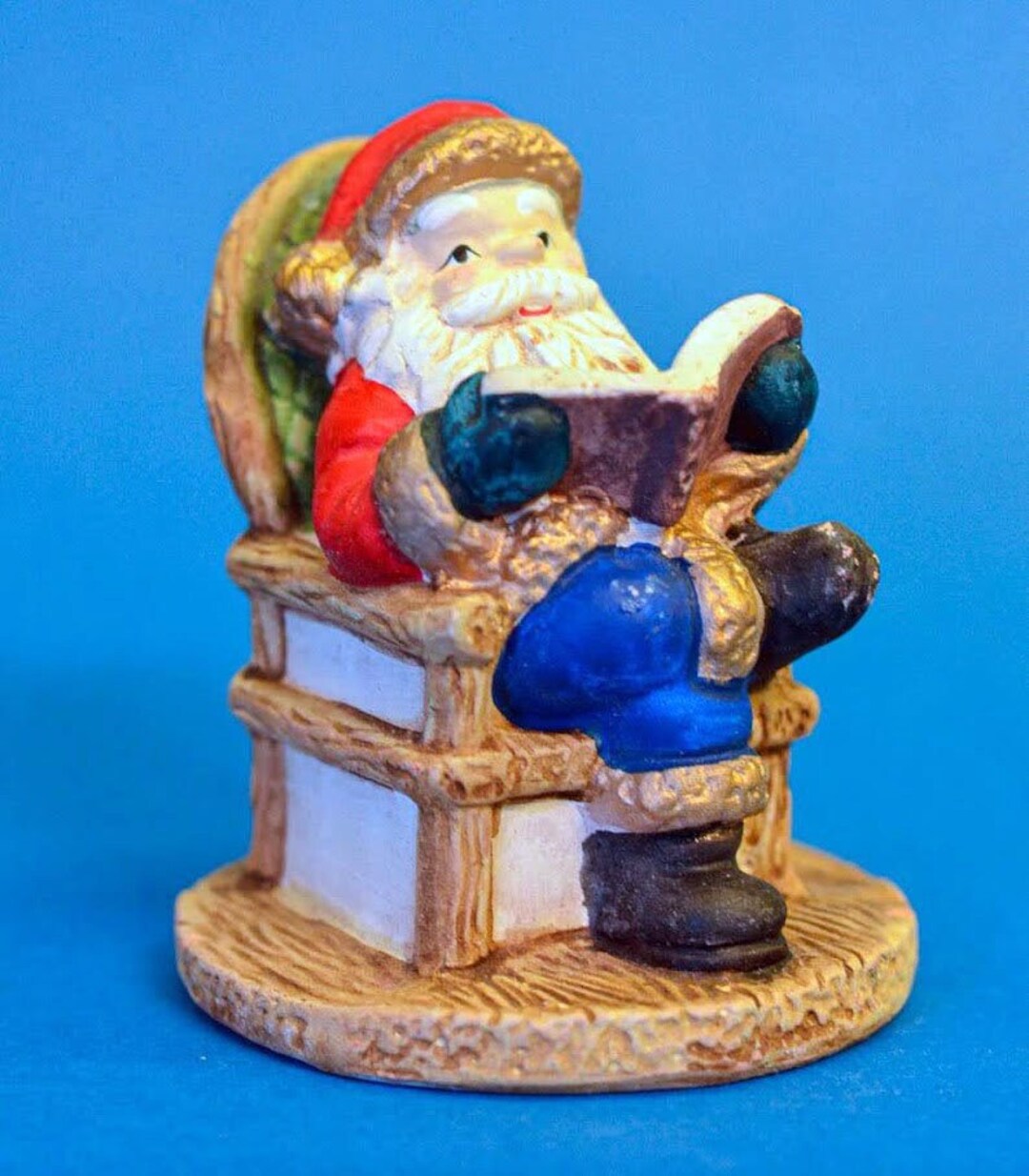 Santa Figurine - Rocking Chair Santa Claus Christmas Ceramic Ornament ...