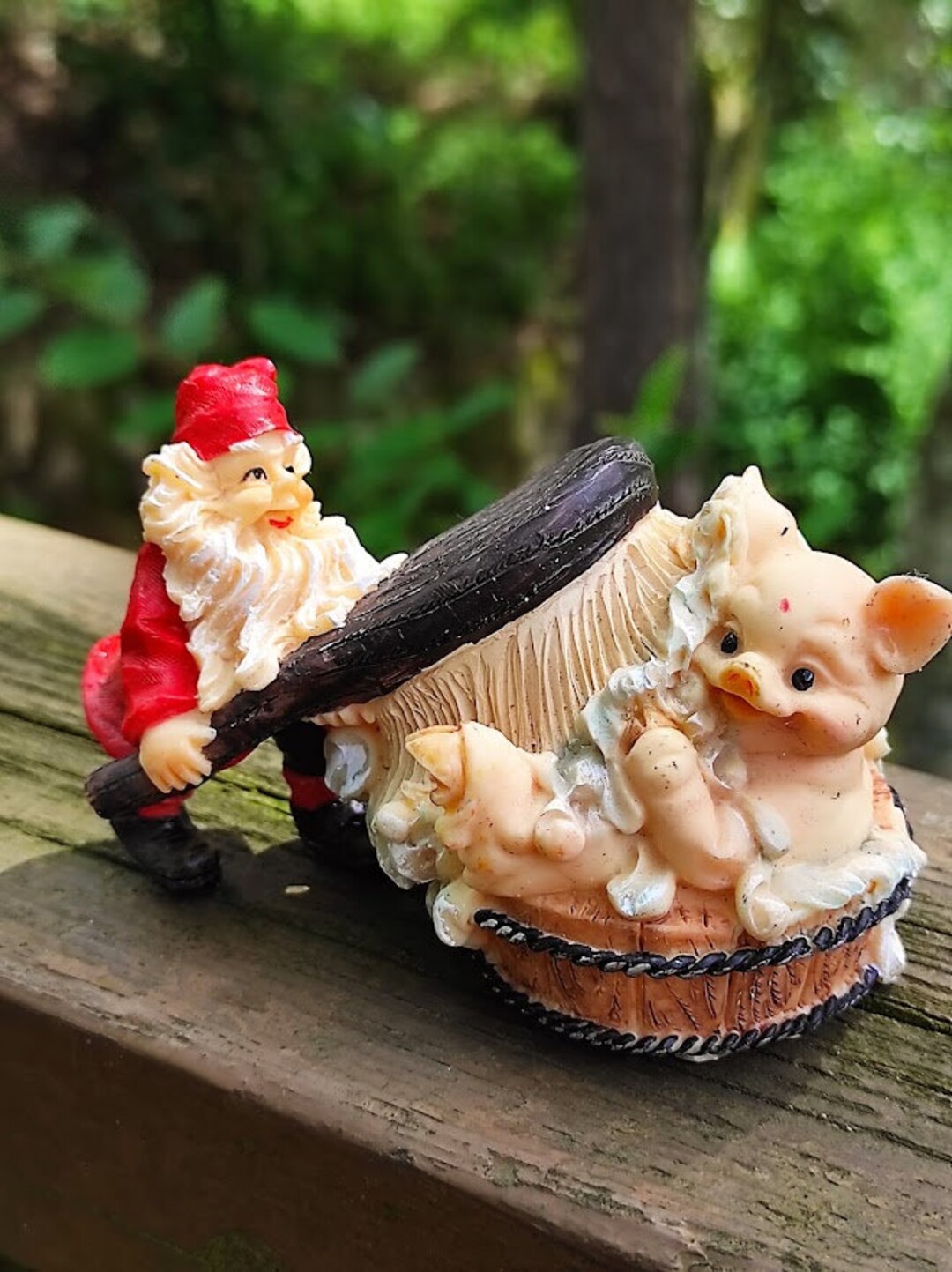 Norwegian Hedlund Nisse Bathing a Pig collectible Norwegian Design Elf ...