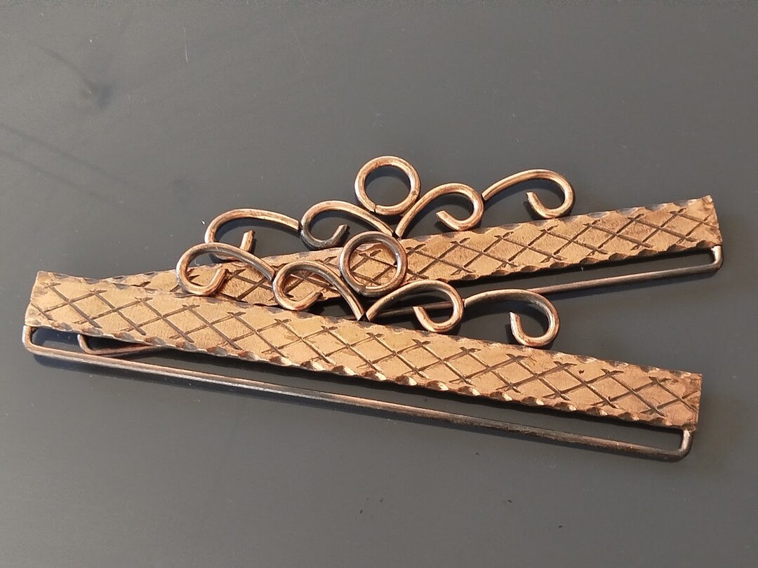 Lovely Bell Pull Hangers Vintage Copper Metal Tapestry Hangers ...