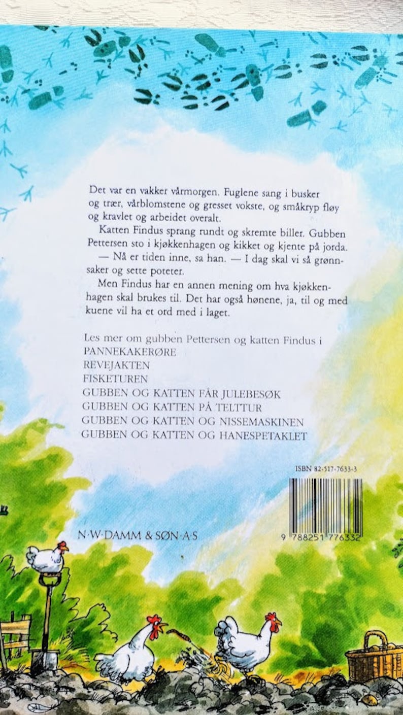 NORWEGIAN Book Kakling I Kjøkkenhagen by Swedish Author Sven Nordqvist ...