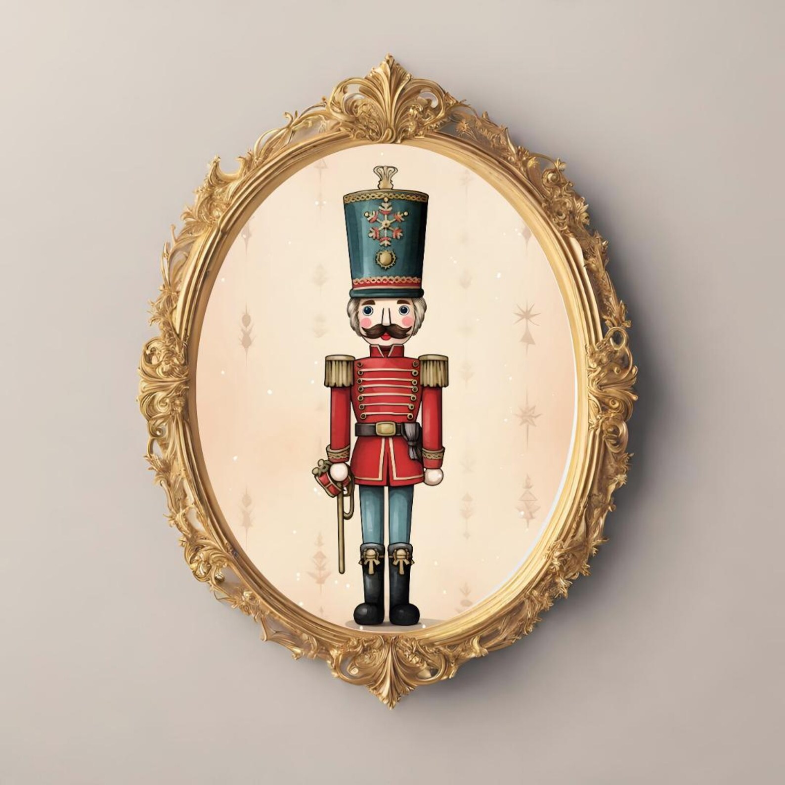 Victorian Christmas Nutcracker Art Print, Vintage Christmas Decor ...