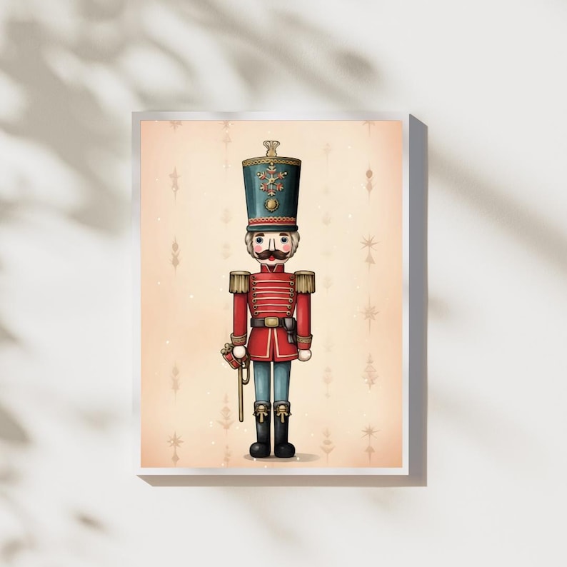 Victorian Christmas Nutcracker Art Print, Vintage Christmas Decor ...