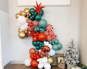 Merry Christmas Balloons- Balloon Arch- Holiday Balloons- Xmas Balloons ...