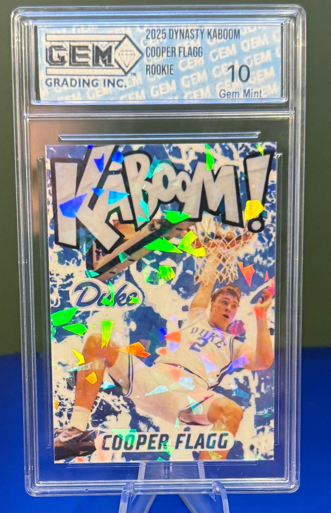 2025 Cooper Flagg Cracked Ice Holo Rookie Kaboom Made by Dynasty Graded ...