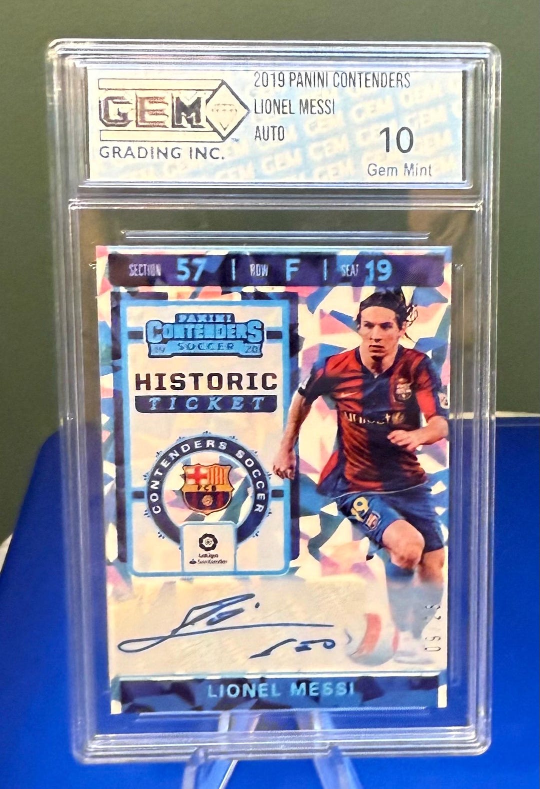 2019 Donruss Optic Autographs Lionel Messi Facsimile Auto Reprint ...