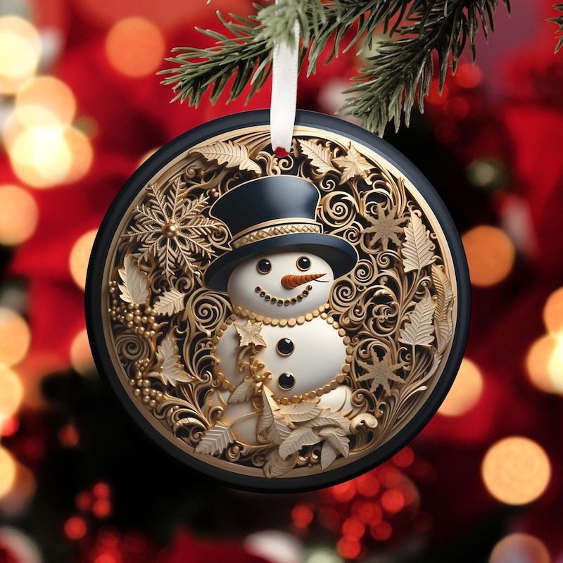 Snowman Ornaments - Etsy