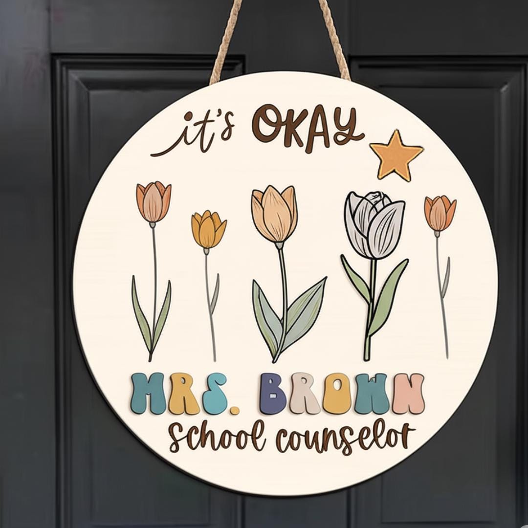 Customized 3D School Counselor Door Hanger, Custom Hanger Sign for ...