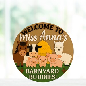 Farm Animal Classroom Sign, Personalized Teacher Door Sign, Barnyard ...