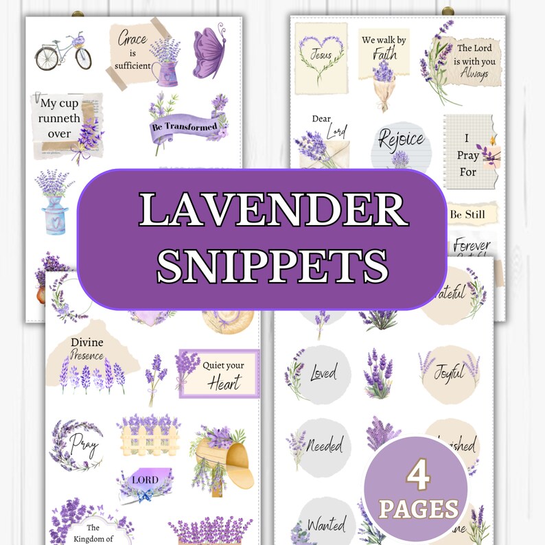 Lavender Spiritual Snippets Printables, Bible Verses, Christian ...