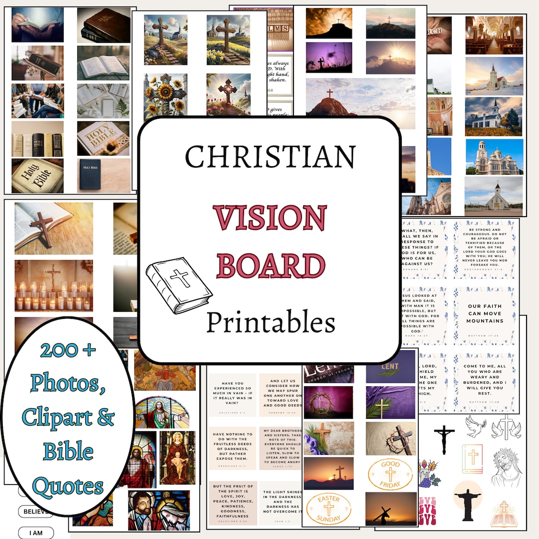 Printable Christian Vision Board, Bible Verses, Prayer, Christian Wall ...