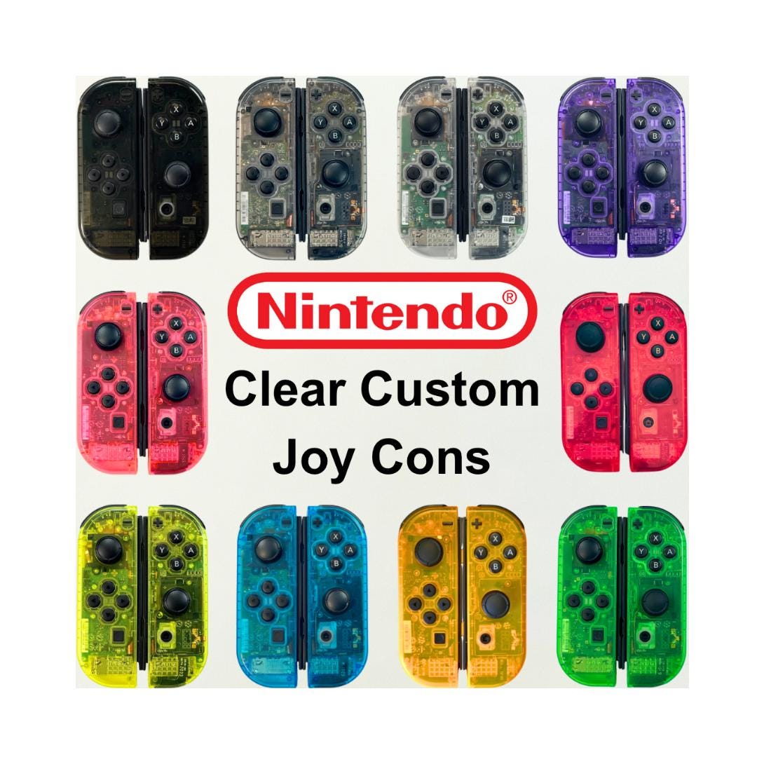 Nintendo Switch Joycons Hall Effect Upgraded Clear Custom - Pick Your ...