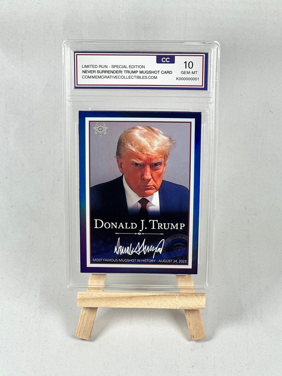 Holographic Collectible Donald Trump Trading Card Graded Mint Condition ...