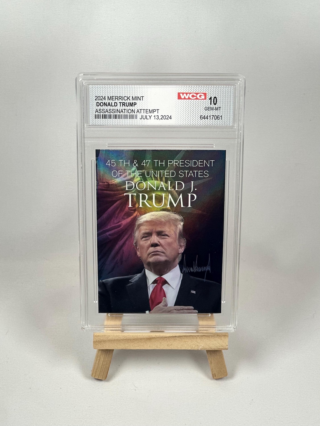 Holographic Collectible Donald Trump Pledge Trading Card Graded Mint ...